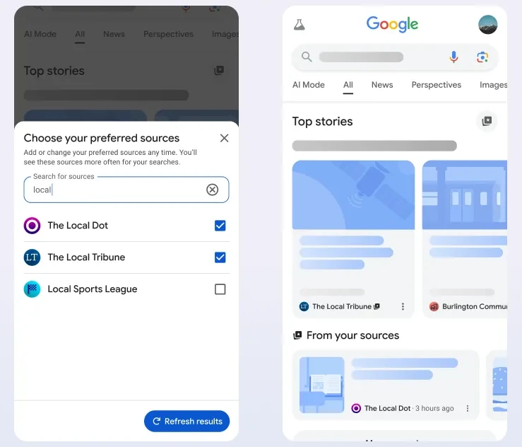 Google News เพิ่มตัวเลือกแหล่งข่าวที่ต้องการอ่าน (Preferred Sources) ยังจำกัดประเทศ | Blognone