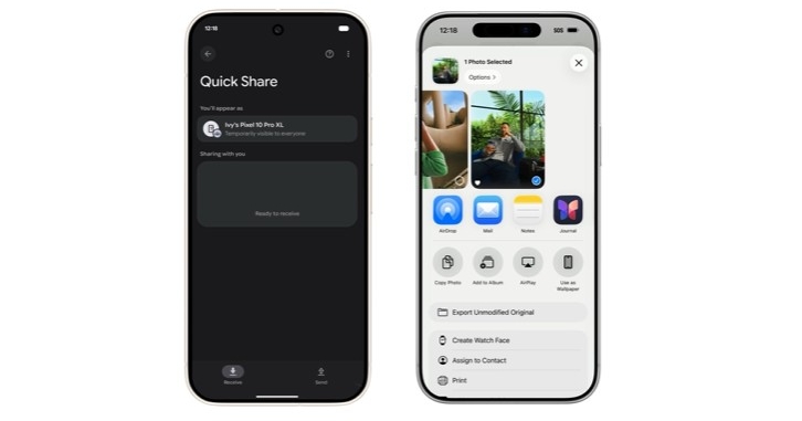 Quick Share บน Android รองรับการรับ-ส่งไฟล์กับ AirDrop ของ iPhone แล้ว ตอนนี้ได้เฉพาะ Pixel 10 ...